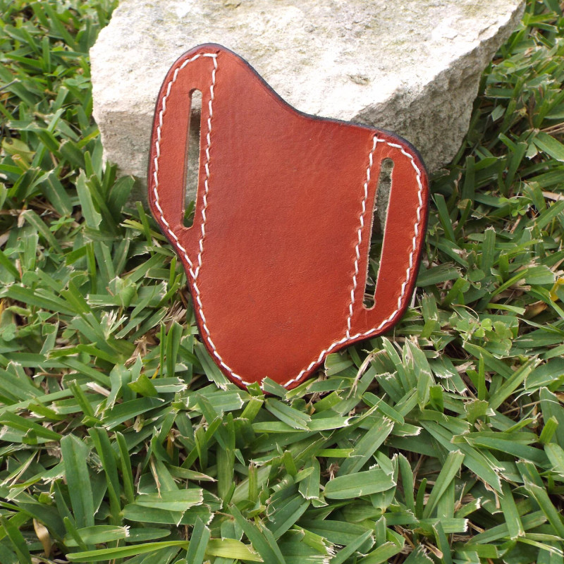 Tooled Pancake Knife Sheath - Tooled Leaf and Vine Design, Left Handed ...